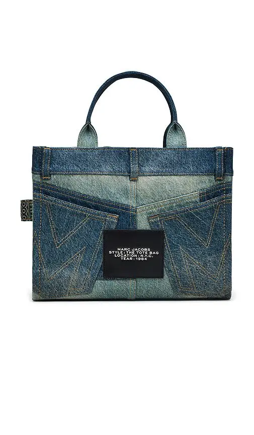 Marc Jacobs Deconstructed Denim Medium Tote Bag - Indigo Multi