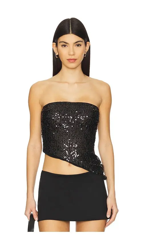 Superdown Patrize Asymmetrical Top - Black