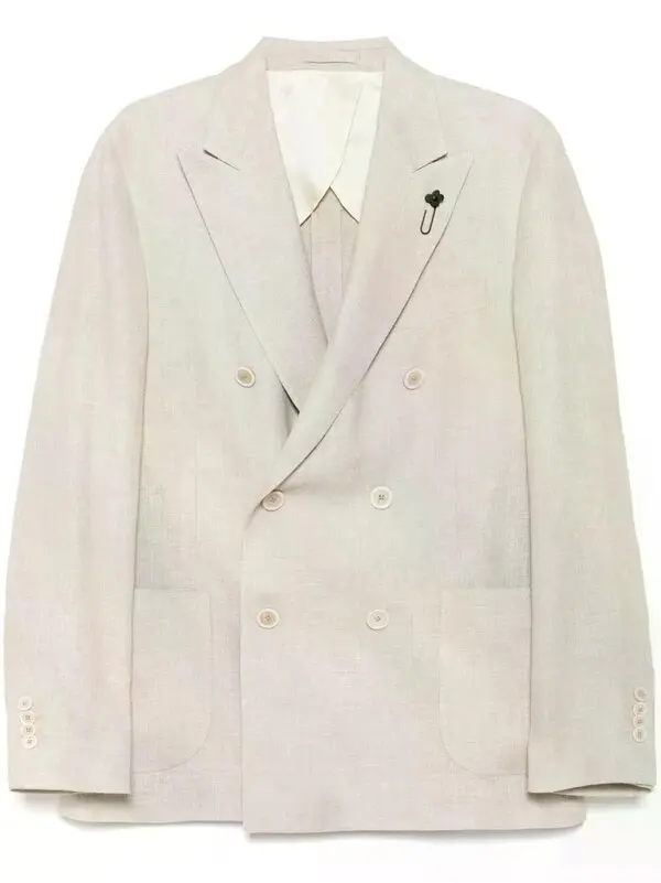 LARDINI Double-breasted Blazer - Neutrals