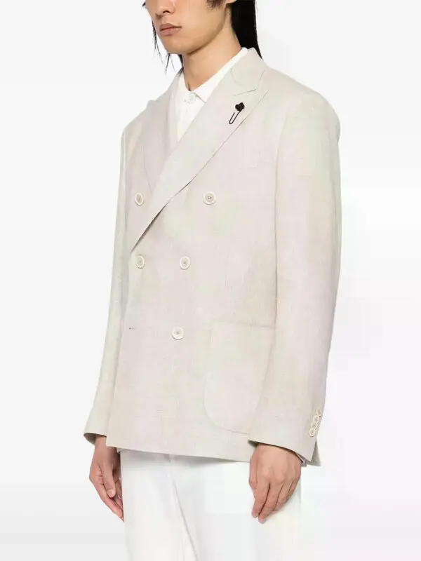 LARDINI Double-breasted Blazer - Neutrals