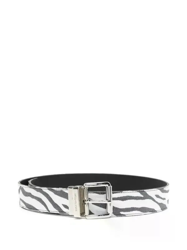 Michael Kors Zebra Jacquard Belt In White - 48% Off  display picture 3