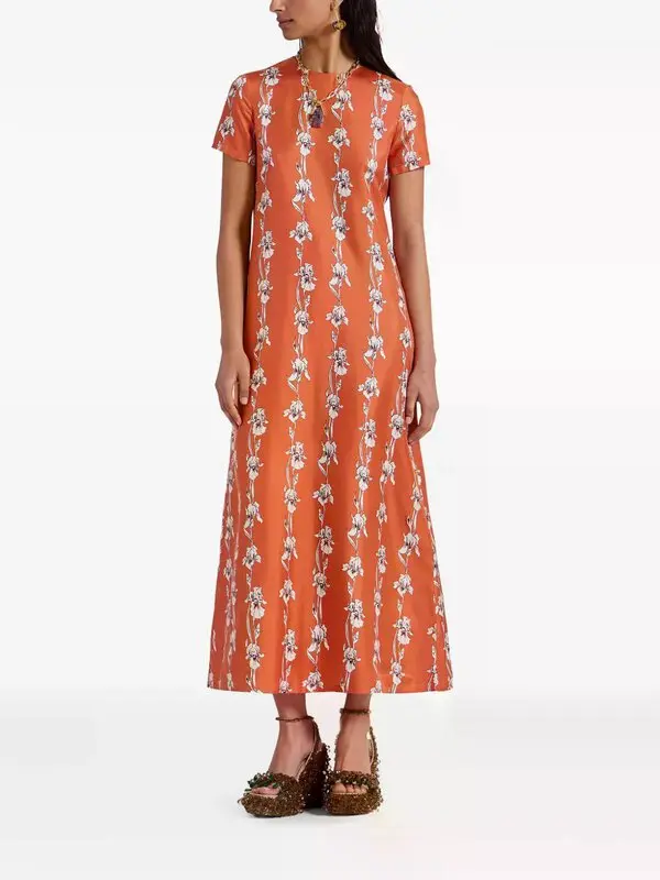La DoubleJ Swing Midi Dress - Orange