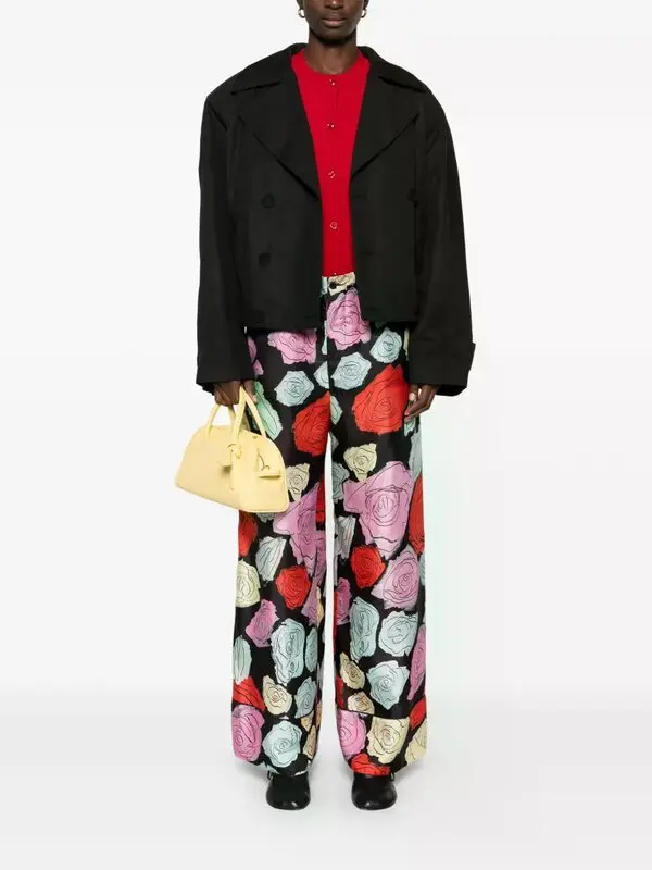 Marni Floral-print Trousers - Black