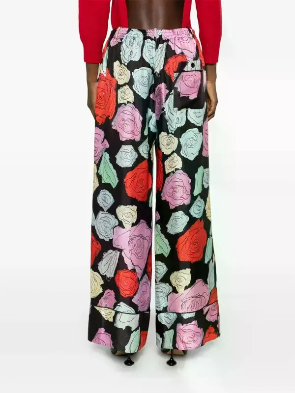 Marni Floral-print Trousers - Black