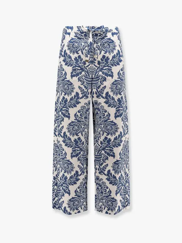 Max Mara Merano Floral-print Trousers - Blue