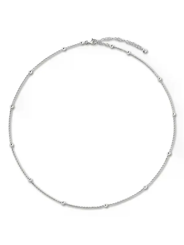 Monica Vinader Beaded Rope Chain Necklace - Silver