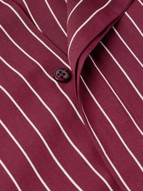Saint Laurent Pinstriped Crepe Shirt - Red