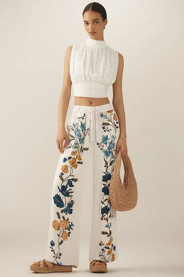 Anthropologie Printed Pull-on Pants