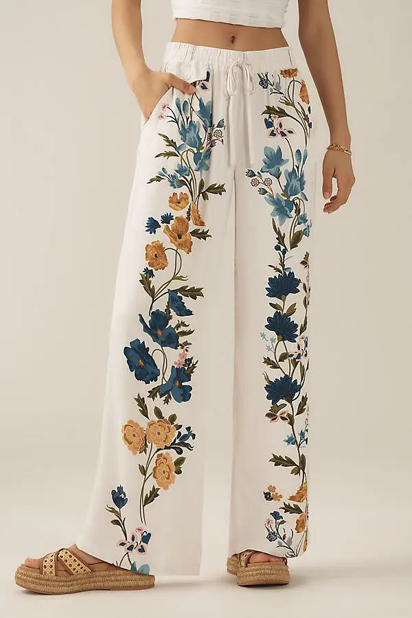 Anthropologie Printed Pull-on Pants