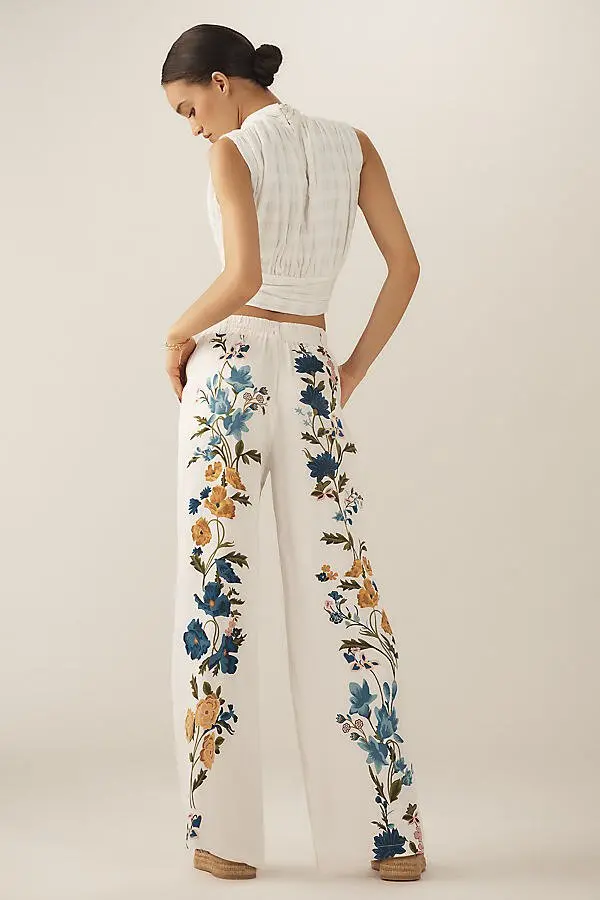 Anthropologie Printed Pull-on Pants