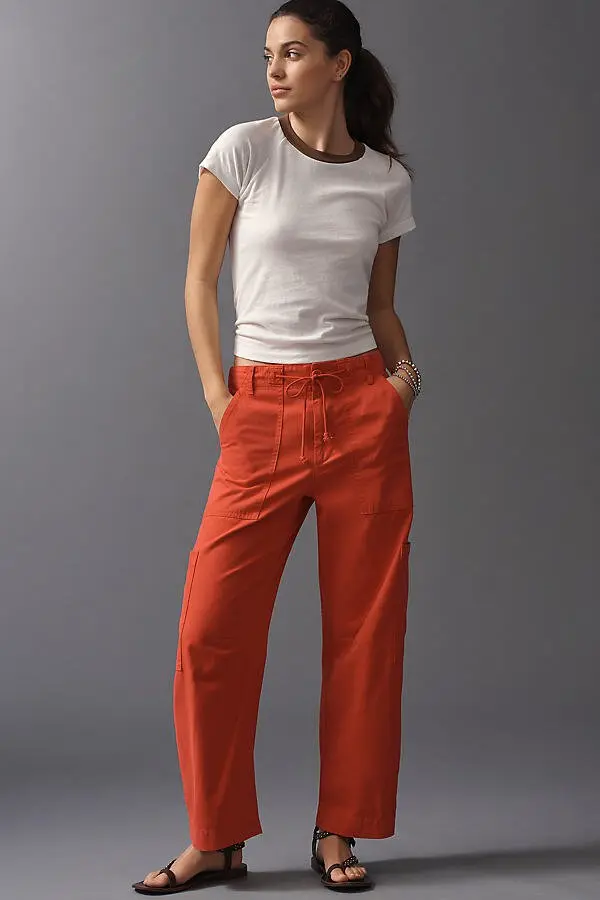 PISTOLA Sabra Curve Utility Chino Pants - Maraschino