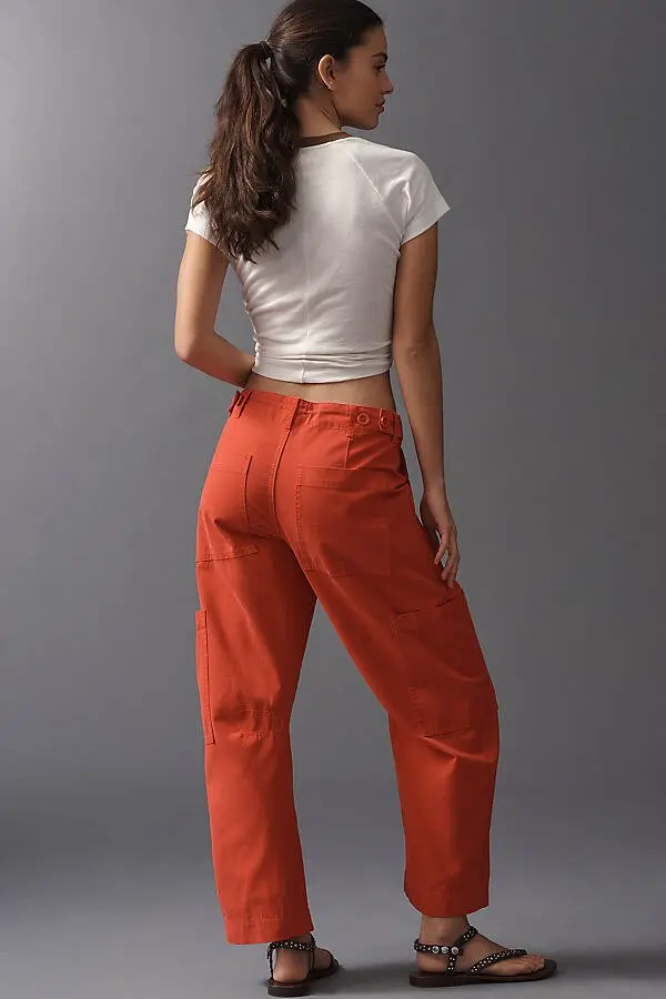 PISTOLA Sabra Curve Utility Chino Pants - Maraschino