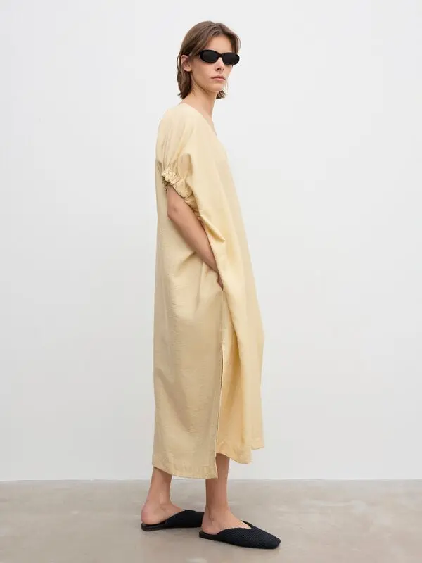 HOUSE OF DAGMAR Rouched Maxi Dress - Desert Sand