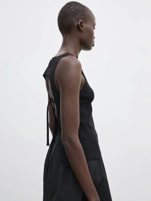 HOUSE OF DAGMAR Open Back Knit Top
