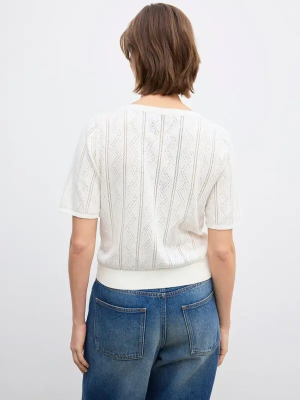 HOUSE OF DAGMAR Pointelle Knit Top
