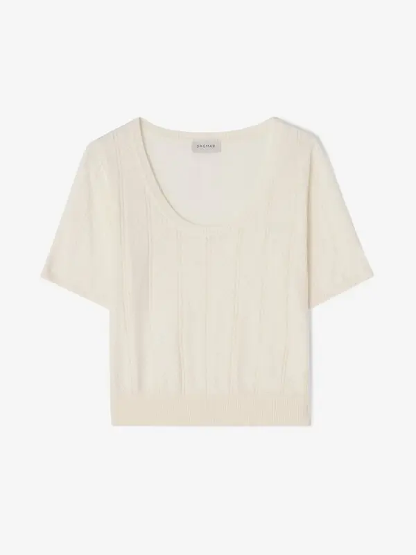 HOUSE OF DAGMAR Pointelle Knit Top