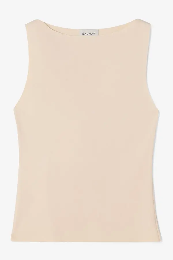 HOUSE OF DAGMAR Open Back Top - White Peach