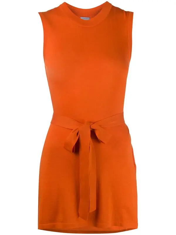 Malo Belted Knitted Tunic - Orange