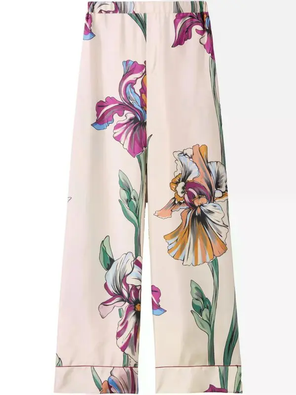 La DoubleJ Floral-print Trousers - Neutrals