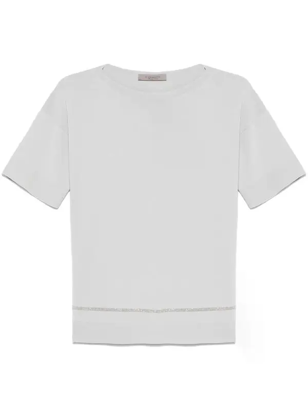 D.exterior Monili-detail T-shirt - Grey