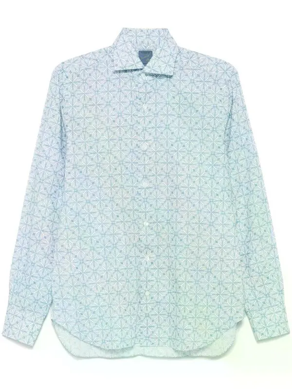 BARBA NAPOLI Printed Shirt - Blue