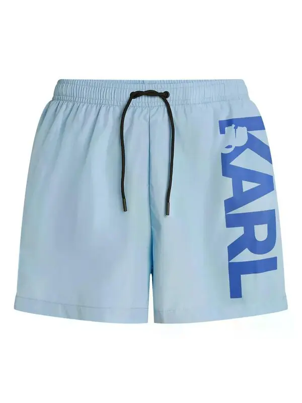 Karl Lagerfeld Logo-print Swim Shorts - Blue