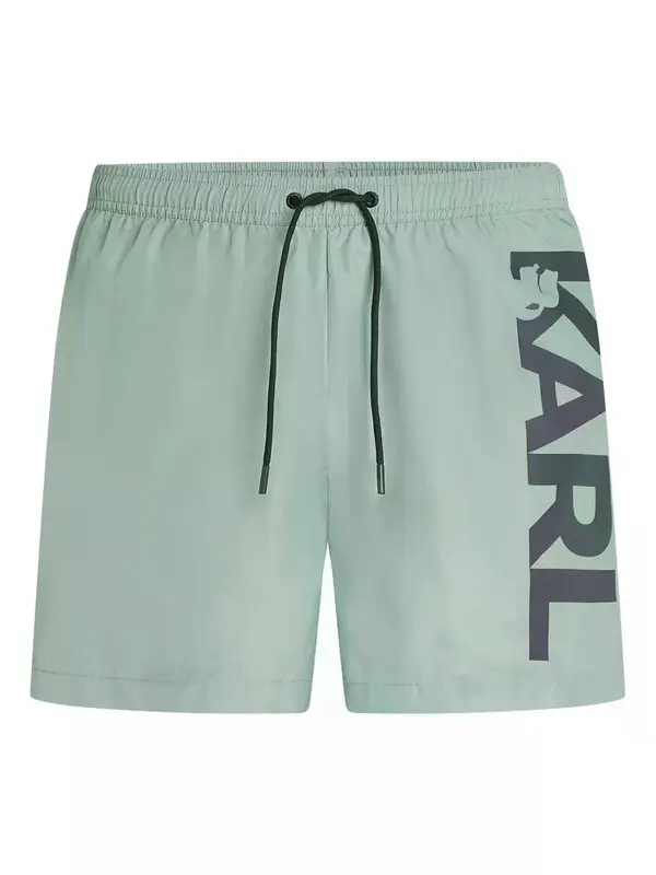Karl Lagerfeld Logo-print Swim Shorts - Green