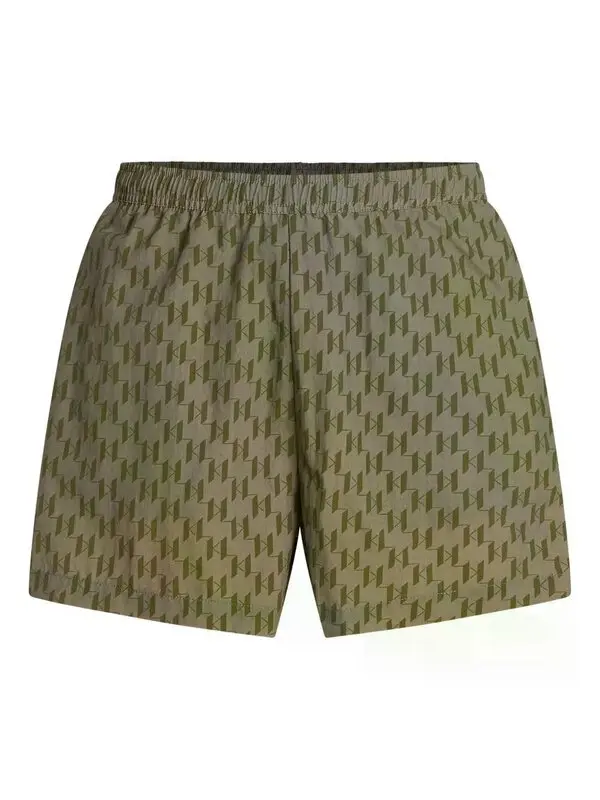 Karl Lagerfeld Monogram-print Swim Shorts - Green