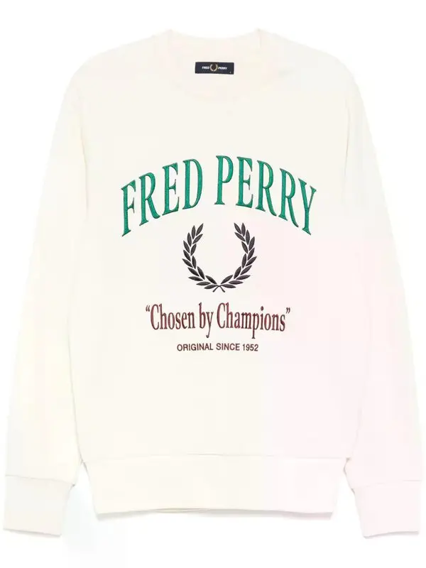 Fred Perry Logo-embroidered Sweatshirt - Neutrals