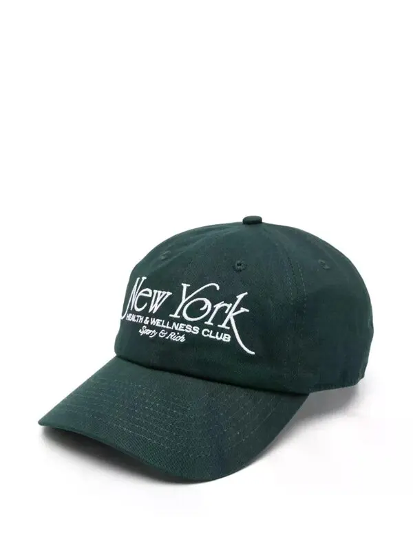 SPORTY & RICH Slogan-embroidered Cap - Green