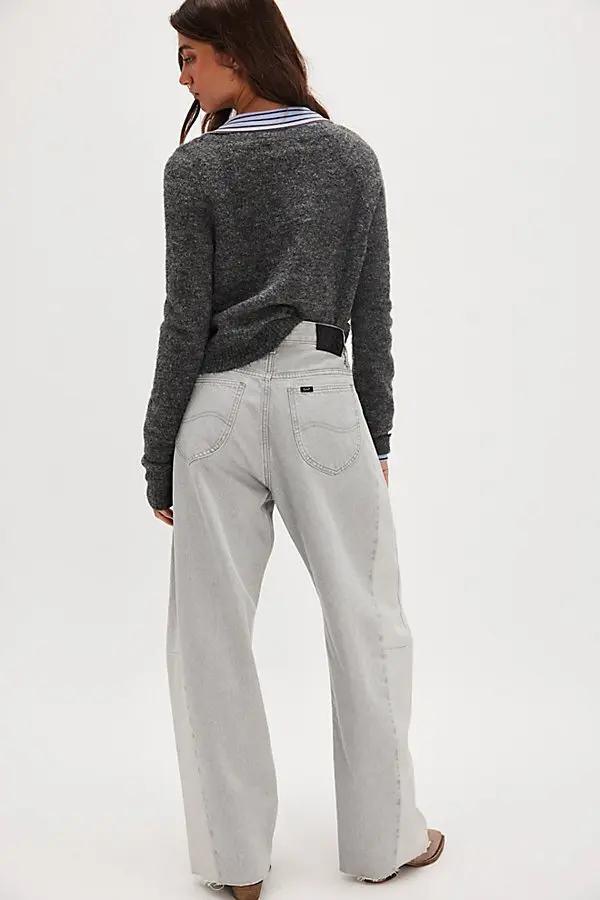 LEEM Rider Low-slung Barrel Jeans - Dusk Gray