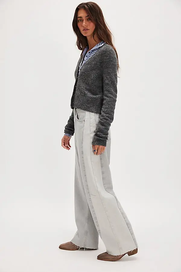 LEEM Rider Low-slung Barrel Jeans - Dusk Gray