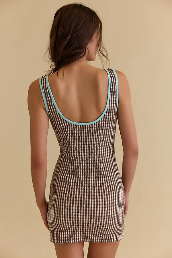 Free People Plaid Mini Dress In Taupe Combo - 71% Off | Editorialist