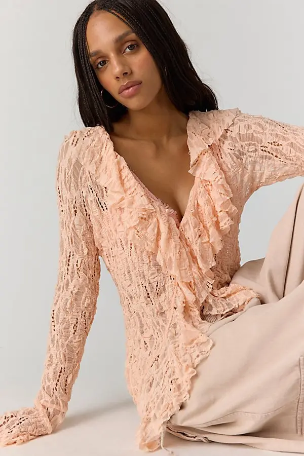 Free People Laney Cardigan - Papaya
