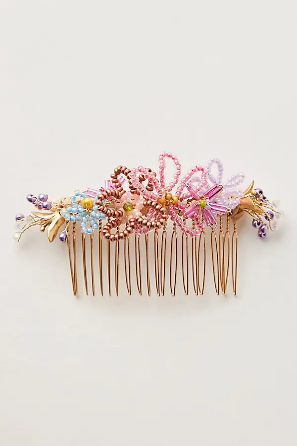 CURRIED MYRRH Beaded Comb Clip - Gold