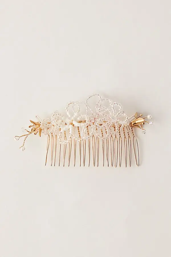 CURRIED MYRRH Beaded Comb Clip - Iridescent