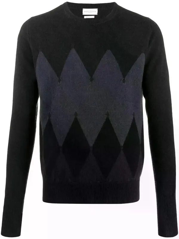 BALLANTYNE Argyle Pattern Sweater - Blue