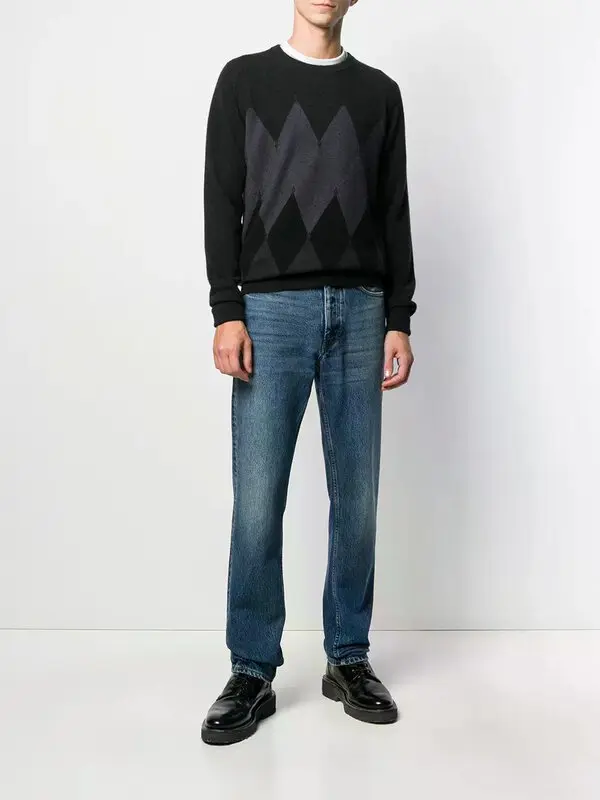 BALLANTYNE Argyle Pattern Sweater - Blue