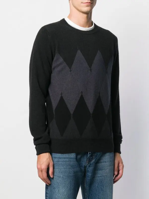 BALLANTYNE Argyle Pattern Sweater - Blue