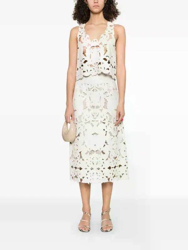 FORTE_FORTE Floral-motif Midi Skirt