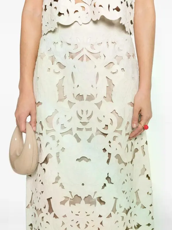 FORTE_FORTE Floral-motif Midi Skirt