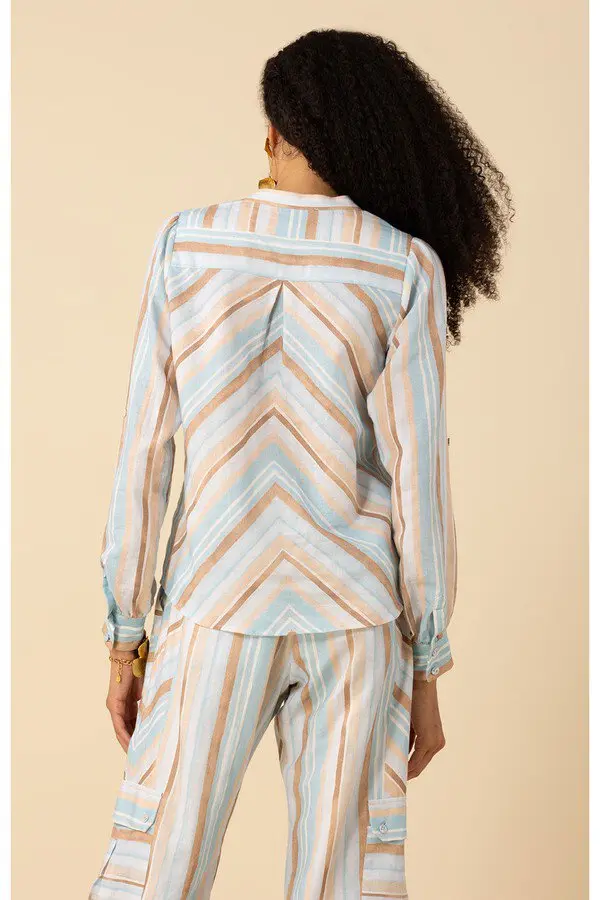 Hale Bob Karla Linen Top - Blue