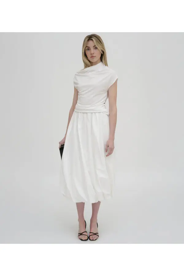 Rosetta Getty Twist Hem Maxi Skirt