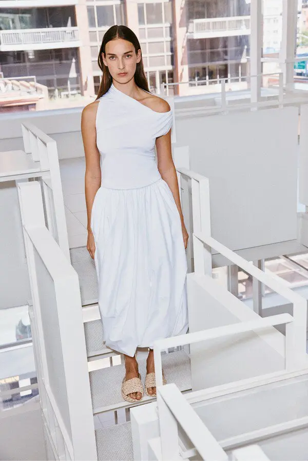 Rosetta Getty Twist Hem Maxi Skirt