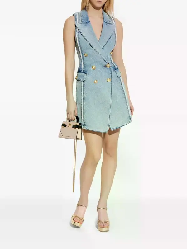Balmain Tailored Denim Vest Dress