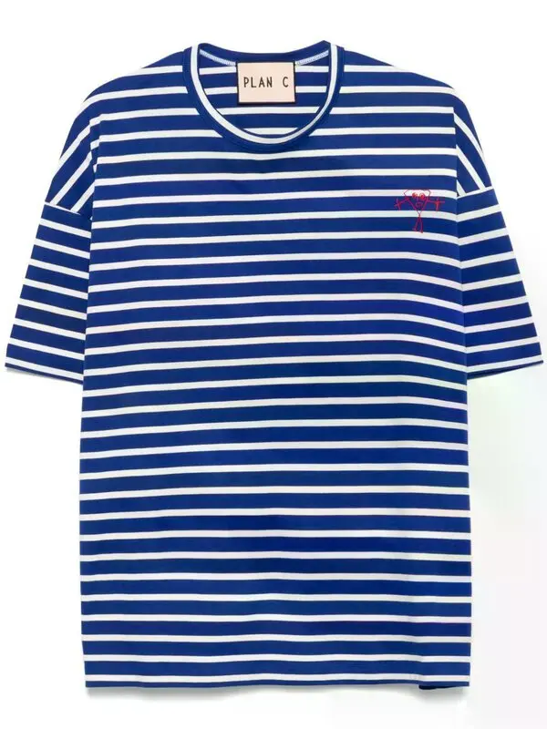 Plan C Striped Short-sleeve T-shirt - Blue