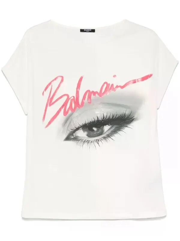 Balmain Eye-print T-shirt - White