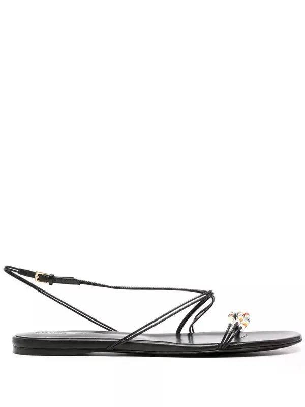 Khaite Beaded Sandals - Black