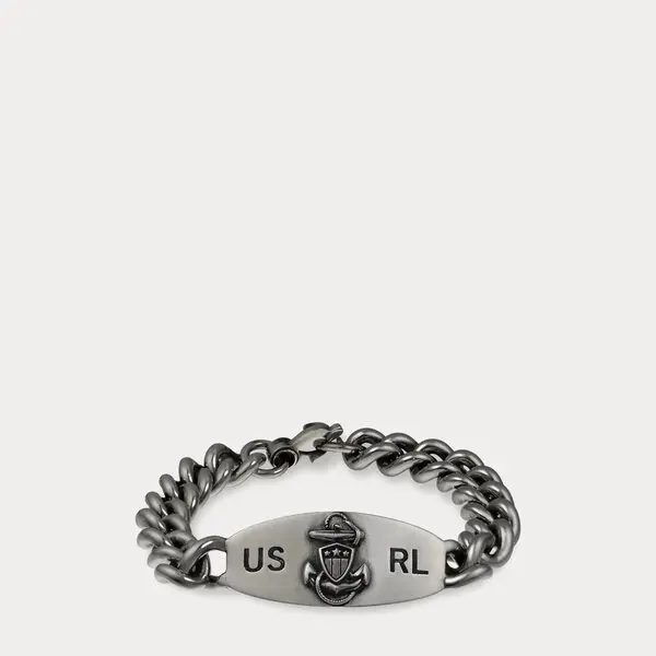 Ralph Lauren Sterling Silver Id Bracelet - Grey