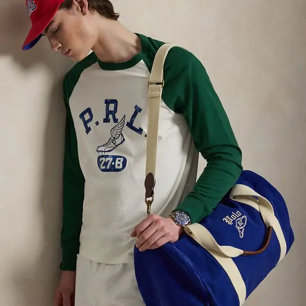 Ralph Lauren Embroidered Canvas Duffle - Heritage Royal/cream
